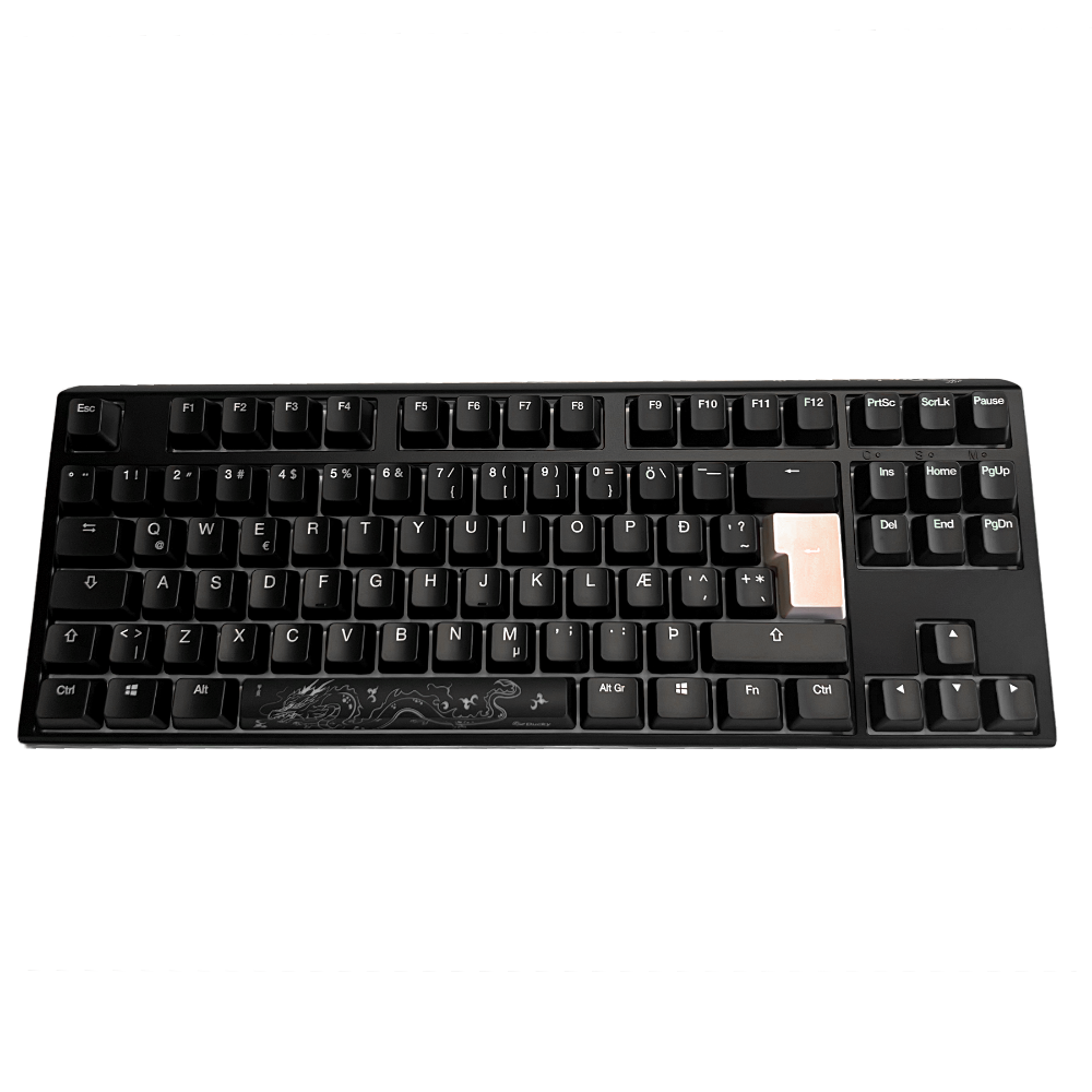 Ducky One 3 TKL RGB lyklaborð, Cherry MX Silent Red, íslenskt, svart