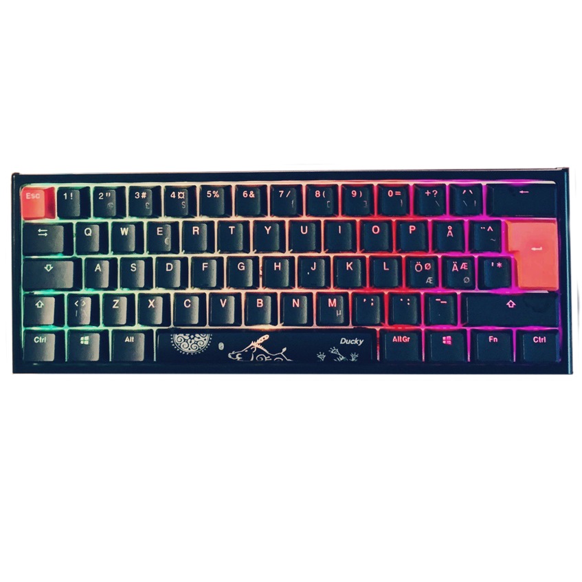 Ducky One 2 Mecha Mini Cherry MX Silent Red lyklaborð með RGB baklýsingu