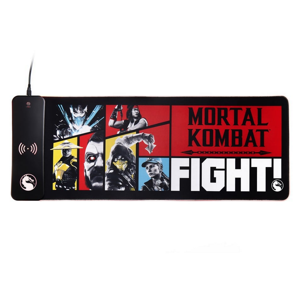 Mortal Kombat LED USB XXL músarmotta með 15W þráðlausa hleðslu