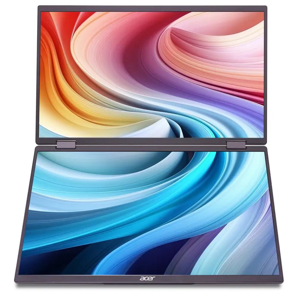 Acer PD3, 2x 15,6" FHD IPS, Foldable Dual Screen ferðaskjár, innb ...
